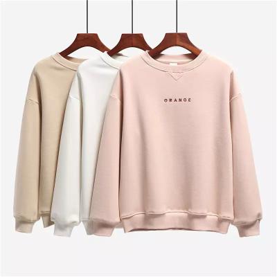 China Custom Embroidered Plain Crew Neck Sweatshirt Unlined Drop Shoulder for sale