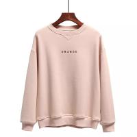 China Custom Embroidered Plain Crew Neck Sweatshirt Unlined Drop Shoulder for sale