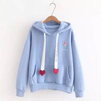 China Knitted Fabric Women'S Oversized Pullover Hoodies Embroidered Custom for sale