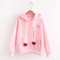 China Knitted Fabric Women'S Oversized Pullover Hoodies Embroidered Custom for sale