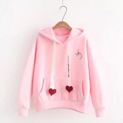 China Knitted Fabric Women'S Oversized Pullover Hoodies Embroidered Custom for sale