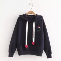 China Knitted Fabric Women'S Oversized Pullover Hoodies Embroidered Custom for sale