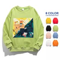 China Regular Sleeve Graphic Crewneck Sweatshirt Customized Size Plain Dyed for sale