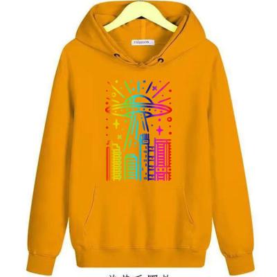China Drawstring Thick Hooded Pullover Print Casual Hoodies Comfortable Fabric Cotton for sale