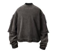 China XL Size Plain Dyed Drawstring Pullover Sweatshirt For Spring for sale