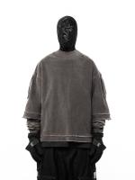 China XL Size Plain Dyed Drawstring Pullover Sweatshirt For Spring for sale