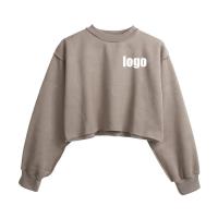 China Drop Shoulder Slogan Embroidery Sweatshirt Customized Labels 100% Cotton for sale