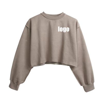 China Drop Shoulder Slogan Embroidery Sweatshirt Customized Labels 100% Cotton for sale