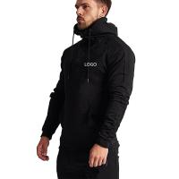 China 100% Cotton Black Sports Team Hoodies Embroidered Winter Men'S Gym Wear Hoodies for sale