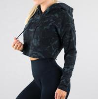 China 95% Cotton 5% Spandex Women'S Casual Hoodie Sports Activewear Camo Crop Hoodie for sale