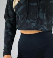 China 95% Cotton 5% Spandex Women'S Casual Hoodie Sports Activewear Camo Crop Hoodie for sale