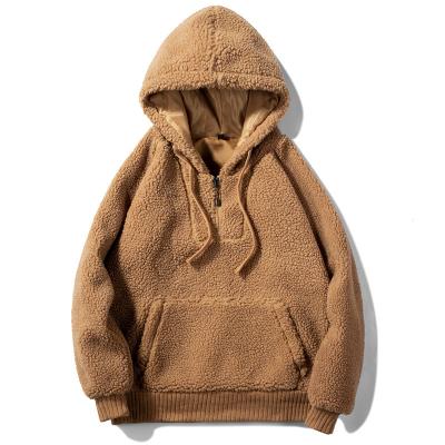 China Winter Wool Cashmere Unisex Plain Hoodies Men'S Casual Hoodie for sale