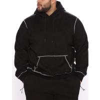 China Autumn Windproof Pullover Hoodie Unisex Plain Hoodies Contrast Stitching Top for sale