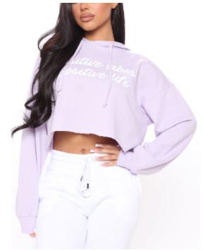 China Cropped Women'S Sports Team Hoodies Cotton Oversized Sweatshirt for sale