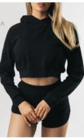 China Cotton Sports Team Hoodies Raglan Oversized Long Sleeve Crop Top for sale