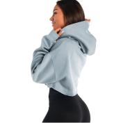 China Fashion Cotton Sports Team Hoodies Printed Long Raglan Sleeve Oversized Cropped Top for sale