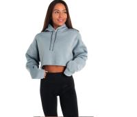 China Fashion Cotton Sports Team Hoodies Printed Long Raglan Sleeve Oversized Cropped Top for sale