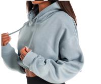 China Fashion Cotton Sports Team Hoodies Printed Long Raglan Sleeve Oversized Cropped Top for sale