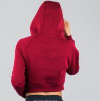 China Dark Red Sports Team Hoodies Womens Cropped Hoodie for sale