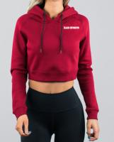 China Dark Red Sports Team Hoodies Womens Cropped Hoodie for sale