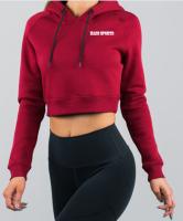 China Dark Red Sports Team Hoodies Womens Cropped Hoodie for sale