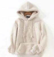 China Unisex Fleece xxxl Sherpa Fur Lined Hoodie Embroidery Warm Fluffy Hoodie for sale