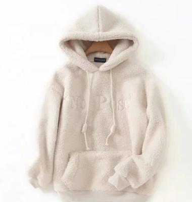 China Unisex Fleece xxxl Sherpa Fur Lined Hoodie Embroidery Warm Fluffy Hoodie for sale