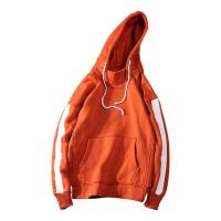China Orange Black Cool Streetwear Hoody Sweatshirts White Stripes Mens Pullover Hoodies for sale