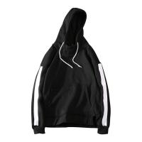 China Orange Black Cool Streetwear Hoody Sweatshirts White Stripes Mens Pullover Hoodies for sale