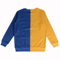 China Blue Yellow Plain Crew Neck Sweatshirt for sale