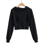 China Pure Color Corset Waist Loose Sweater Top Women'S Casual Cotton Crop Top for sale