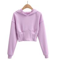 China Pure Color Corset Waist Loose Sweater Top Women'S Casual Cotton Crop Top for sale