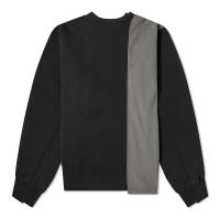China Men Fleece Crew Neck Sweatshirt Loose Fit Paneled Long Sleeve Sweatshirt for sale