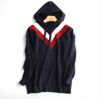 China Cashmere Plus Size Pullover Sweater Hoodies Hit Color Sweater Pullover Wool Hoodie for sale