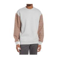 China Men Bold Plaid Sleeves Sweatshirt 80 Cotton 20 Polyester sweatshirt for sale