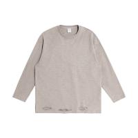 China ODM Plain Dyed Long Sleeve Plain Crew Neck Sweatshirt Dropped Shoulder for sale