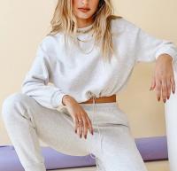 China 100 Cotton Blank Oversized Sweatshirts Long Sleeve Sweatshirt Crop Top Women Casual Sweatshirts for sale