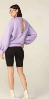 China Woman Cotton Mix Cutout 260gsm Oversized Graphic Sweatshirt Casual Stand Collar Pullovers Long Sleeve for sale