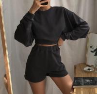 China Blank Sweatshirt Women Private Label Shorts Set Best High Street Loungewear for sale