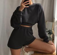 China Blank Sweatshirt Women Private Label Shorts Set Best High Street Loungewear for sale