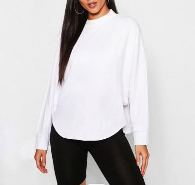 China Drop Shoulder Slogan Embroidery Sweatshirt Blank Camo 100% Cotton Womens Oversized Sweatshirt for sale