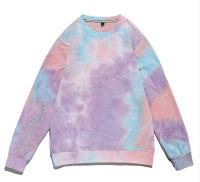 China Print Casual Blank Oversized Sweatshirts Women Cute Pink Blank Tie Dye Crew Neck Sweatshirt for sale