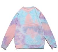 China Print Casual Blank Oversized Sweatshirts Women Cute Pink Blank Tie Dye Crew Neck Sweatshirt for sale