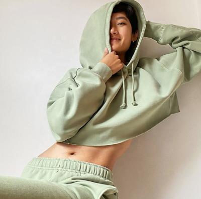 China Blank Casual 100% Cotton Oversized Sweatshirt Crop Top Hoodies for sale