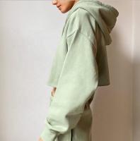 China Blank Casual 100% Cotton Oversized Sweatshirt Crop Top Hoodies for sale