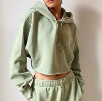 China Blank Casual 100% Cotton Oversized Sweatshirt Crop Top Hoodies for sale