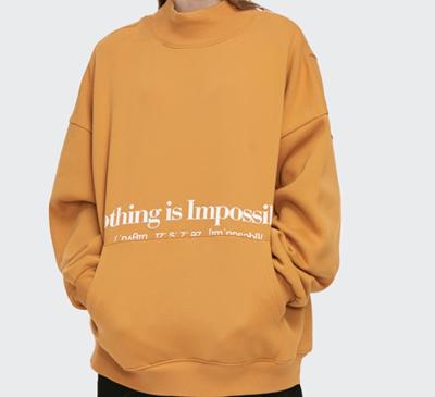 China Streetwear Winter Fleece Oversized Long Sleeve Embroidery Women O Neck Sweatshirt for sale