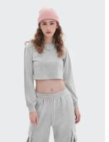 China 100% Cotton Plain Crew Neck Sweatshirt Ladies Crop Sweatshirts for sale
