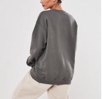China Plain Cotton Crew Neck Jumper Womens Grey Graphic Sweatshirt for sale