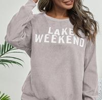 China Casual Printed Crew Neck Sweatshirts Embroidered Women Pullover Sweatshirt for sale